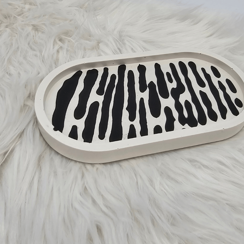 Dekoschale oval - Zebra - glänzend - bunte handmade Taschen und ...